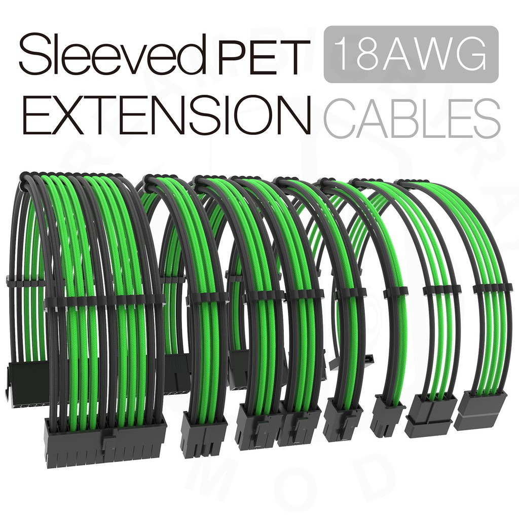Black Green Power Mod Cables Graphics Card Extension Cables | Shopee ...