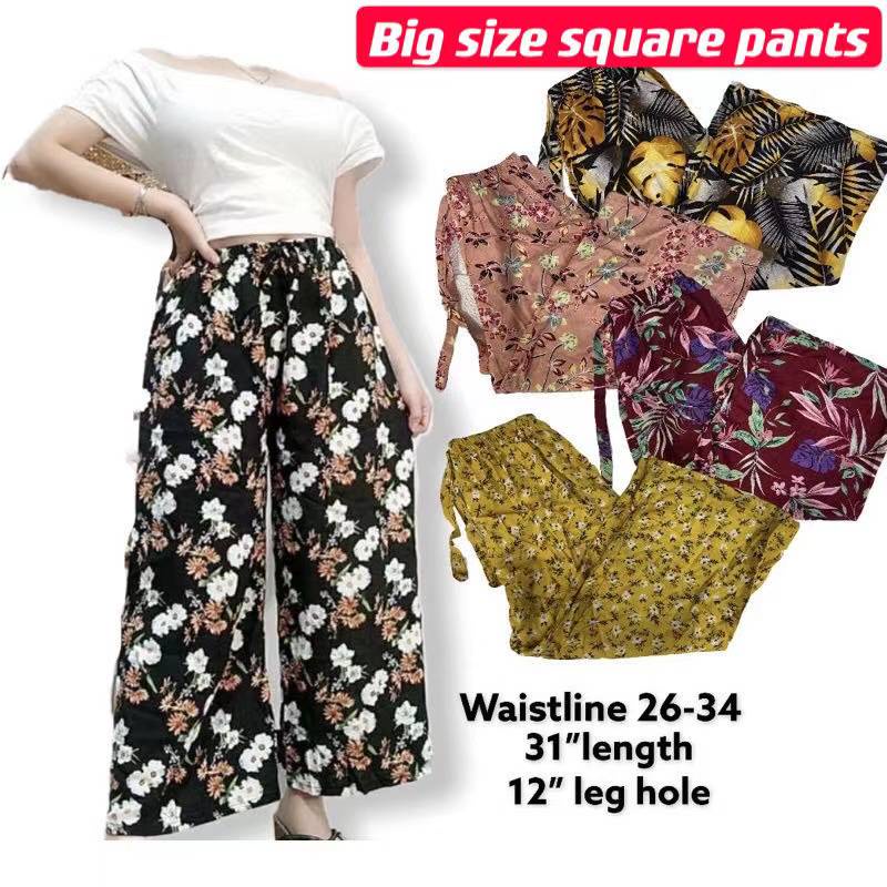 CHALLIS Square pants w/Pocket (CAN FIT UP TO 2XL) | Shopee Philippines