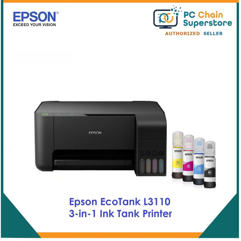 Epson EcoTank L3110 3-in-1 Ink Tank Printer (with set of inks) | Shopee ...