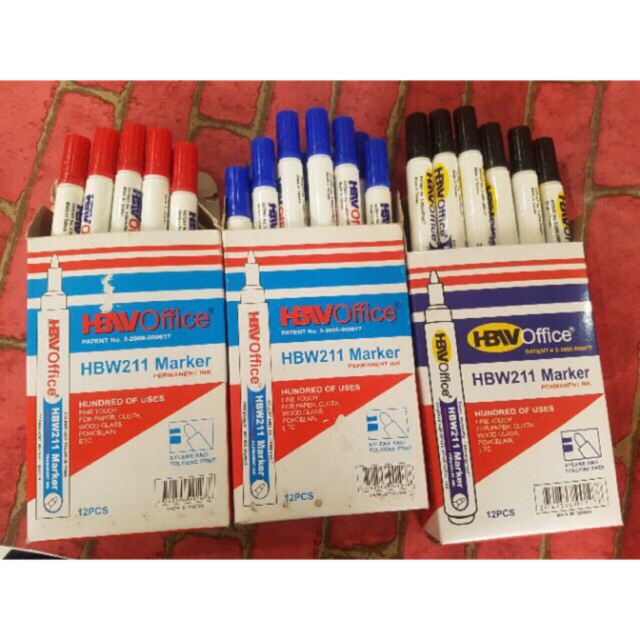 HBW Permenent Marker 211 12pcs 1box ckqf.ph | Shopee Philippines