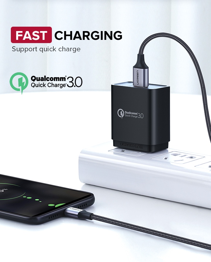 UGREEN Micro USB 2.0 To USB A Cable 18W 2.4A Qualcomm QC 3.0 Quick ...
