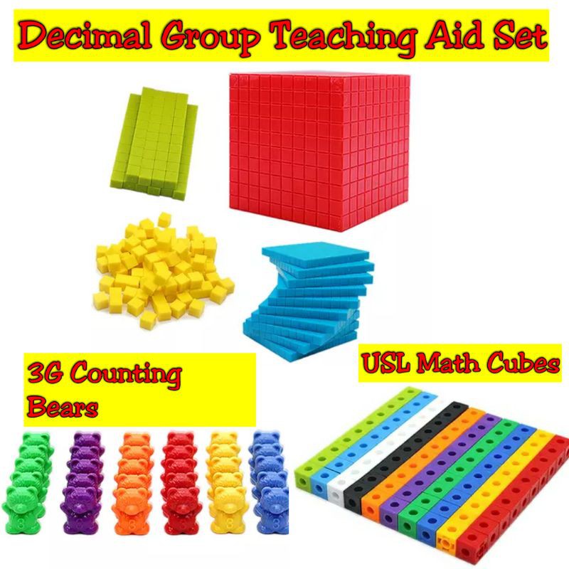 USL Base Ten Blocks in Four Colors/ USL Unifix Math Cube | Shopee ...