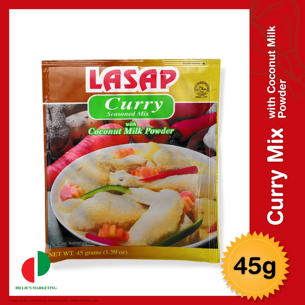 Lasap Curry Seasoned Food Mix 45g | Shopee Philippines