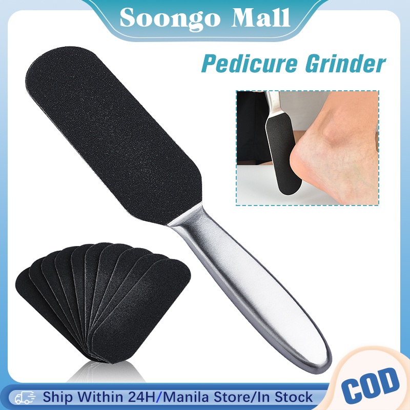 Stainless Steel Pedicure Foot File Scraper Callus Remover With 10PCS ...