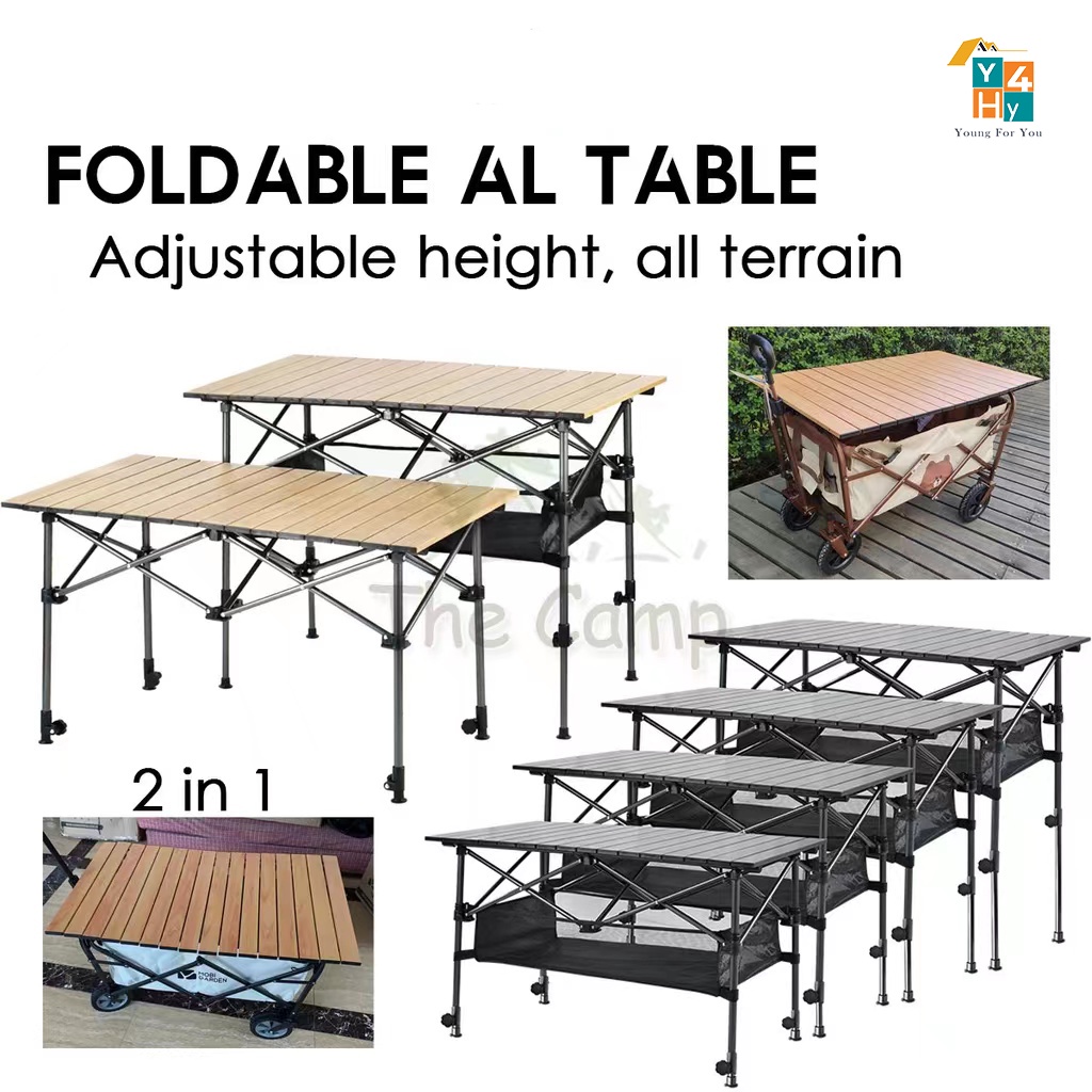 Adjustable Folding Lift Aluminum Table Camping Portable Picnic Outdoor ...