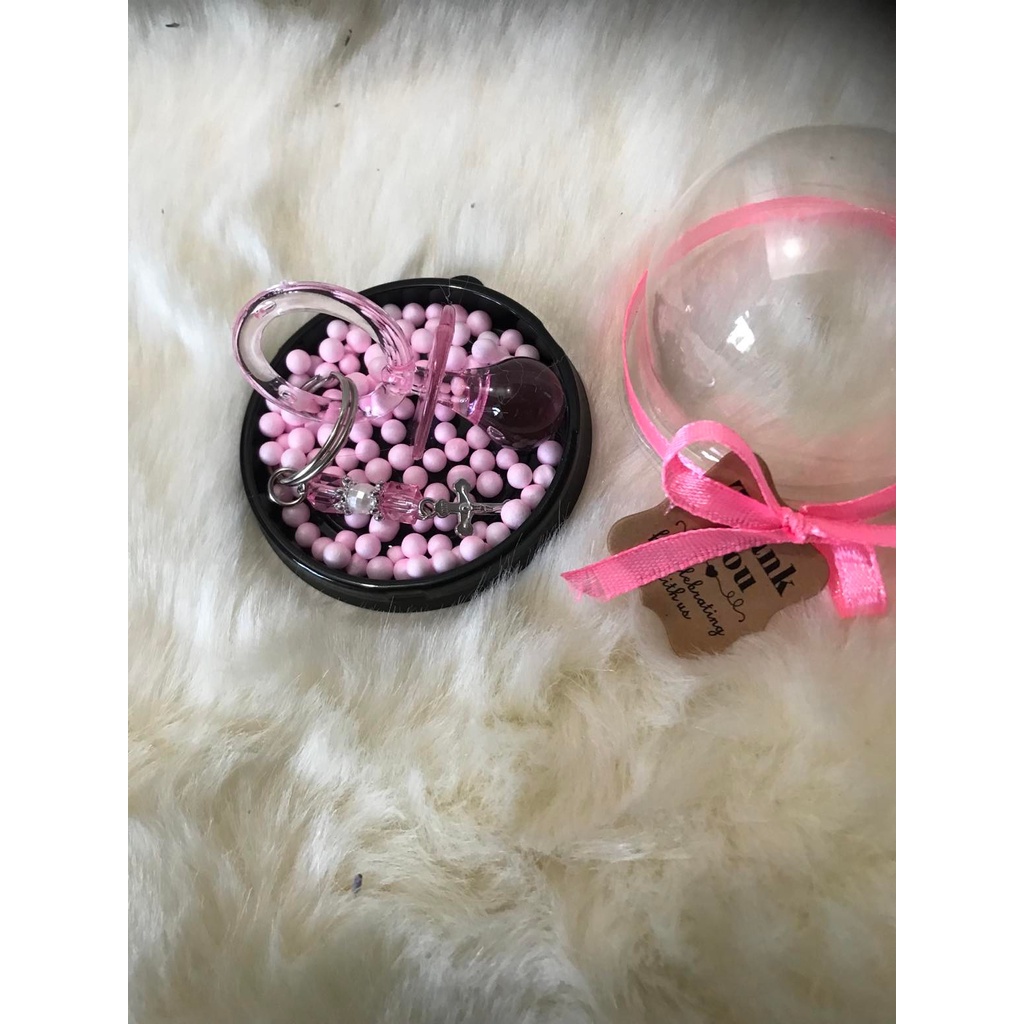 Plastic dome pacifier acrylic keychain with cross | Shopee Philippines