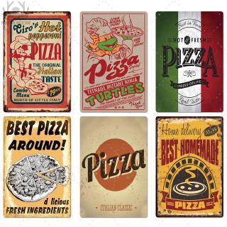Pizza Metal Sign Vintage Tin Sign Plaque Vintage Retro Wall Decor for ...
