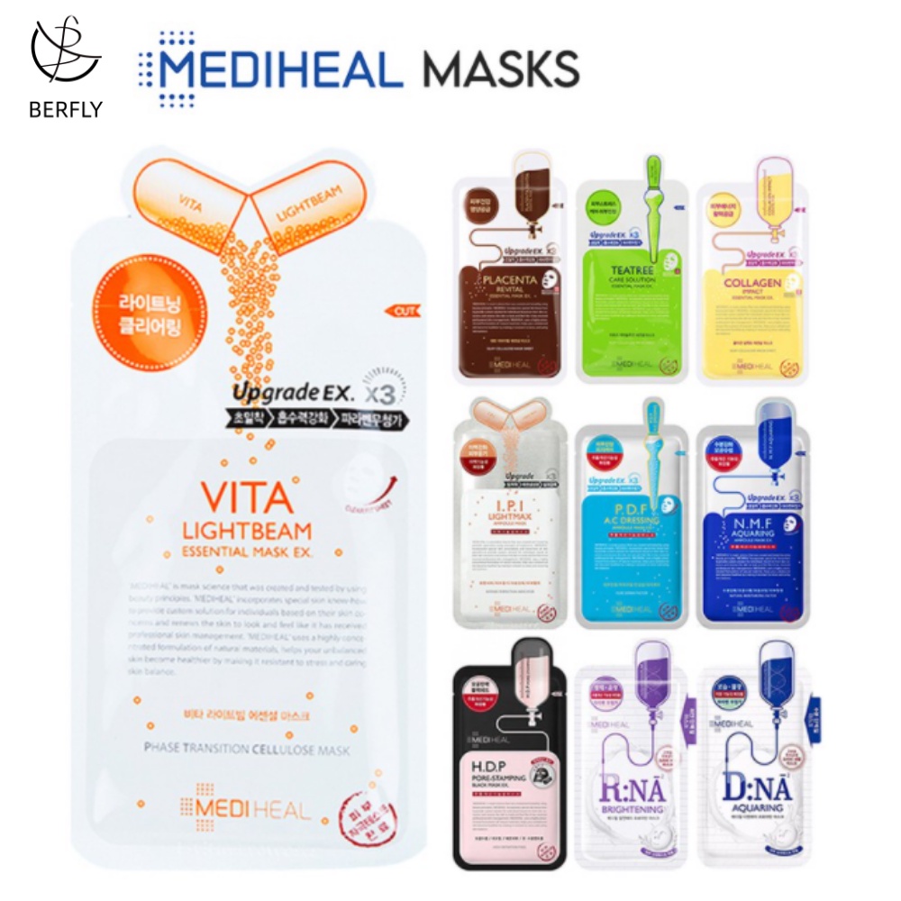 MEDIHEAL Beauty Facial Masks Authentic Care Solution Essential Facial ...