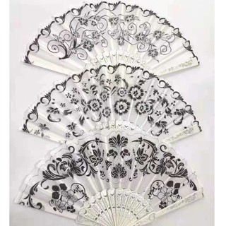 Pamaypay O Abanico Traditional Black And White Floral Designs | Shopee ...