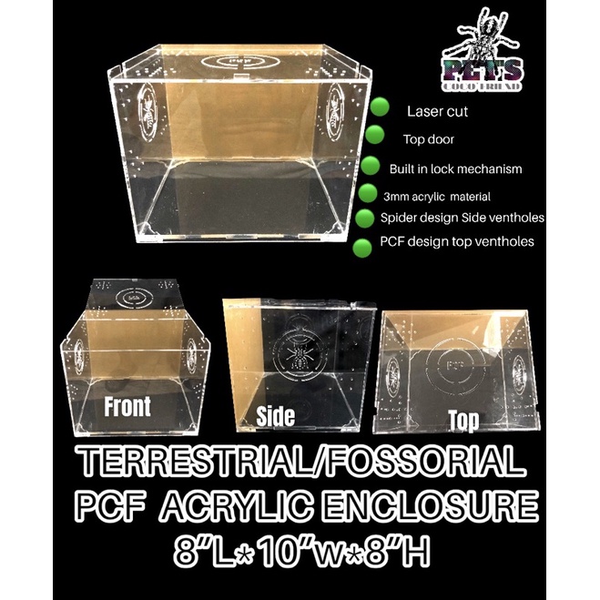 PCF TERRESTRIAL/FOSSORIAL ACRYLIC ENCLOSURE | Shopee Philippines