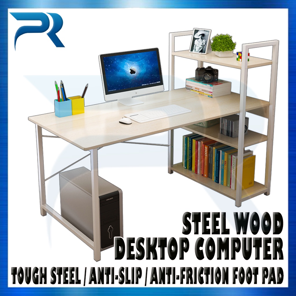 Steel Wood Table Computer Desk Furniture computer desk for student with ...