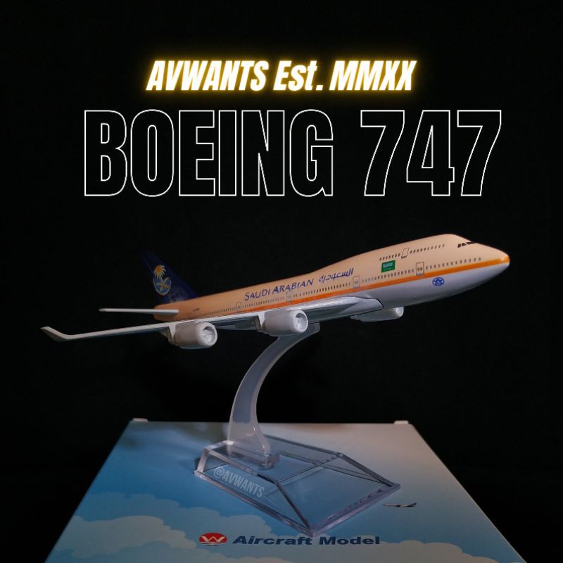 1:400 Scale Saudi Arabian B747 Diecast Plane Model | Shopee Philippines