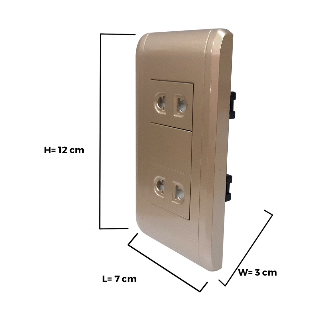 Akari 2 Gang Universal Socket 250V / 15A, V Series - UniTop