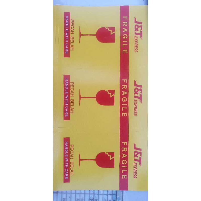 J & T Express Original Fragile Stickers | BeeCost