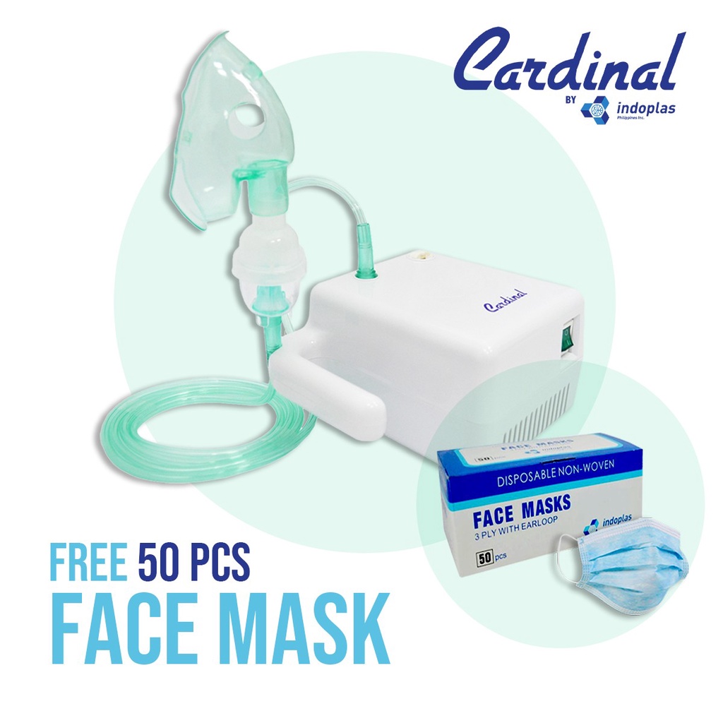 Indoplas Cardinal Compact Nebulizer With 1 Box of Face Mask with ...