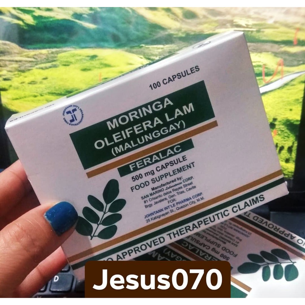 FERALAC - 100 Capsules Malunggay ( Moringa Oleifera ) - 500 mg | Shopee ...