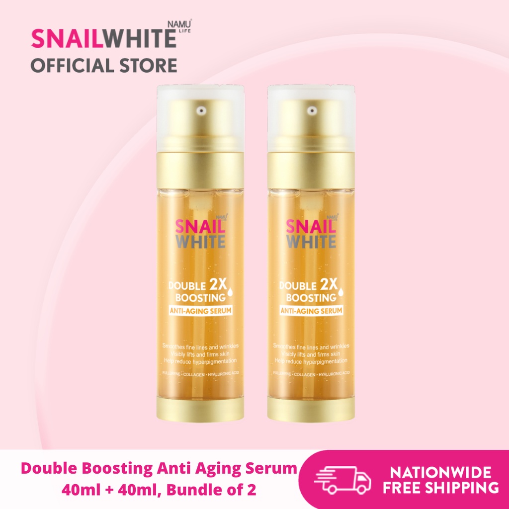 SNAILWHITE Double Boosting Serum Anti-Aging 40ml+40ml, Bundle of 2 | Shopee Philippines