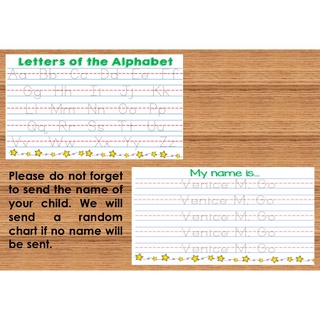 Tracing Bundle of 5 Laminated Charts A4 Size | Shopee Philippines