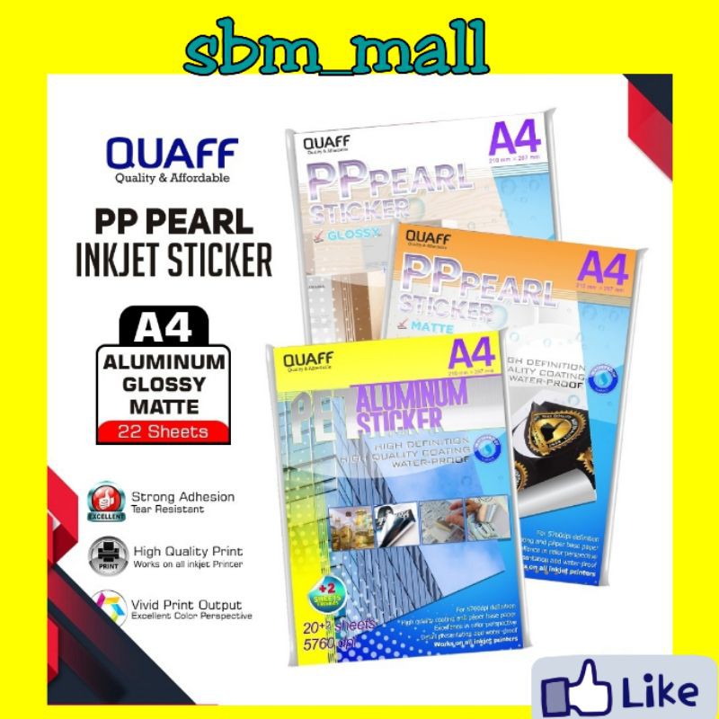 QUAFF PET STICKER A4 SIZE 180gsm | Shopee Philippines
