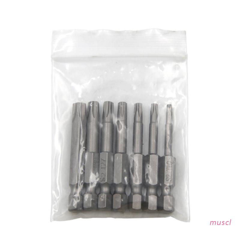 musc Torx Head Screwdriver Bit Set S2 Steel Magnetic Security Tamper ...