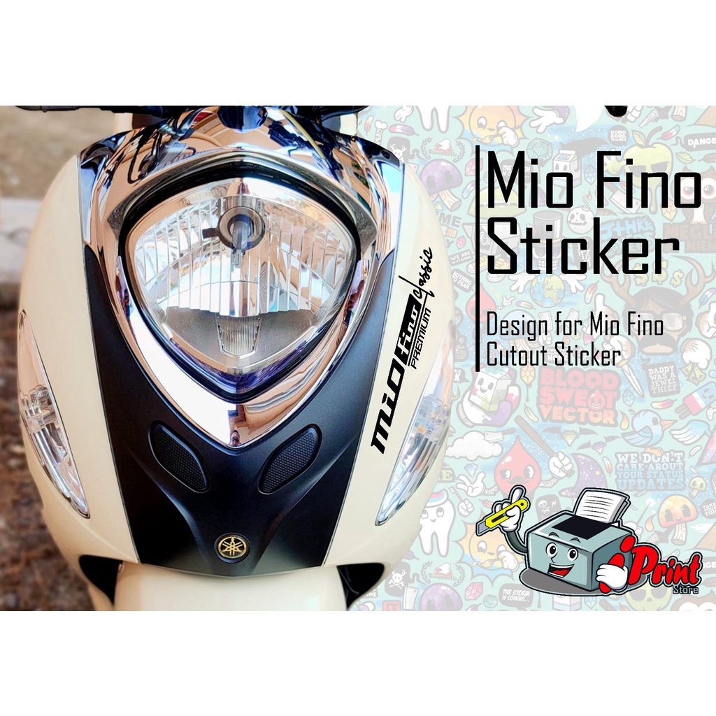 Yamaha Mio Fino Sticker - Fino Decals, Cut Out Sticker, Waterproof ...