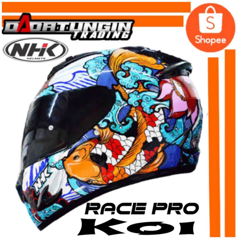 NHK Race Pro Koi FullFace Helmet ( Smoke Visor Installed ) | Shopee ...