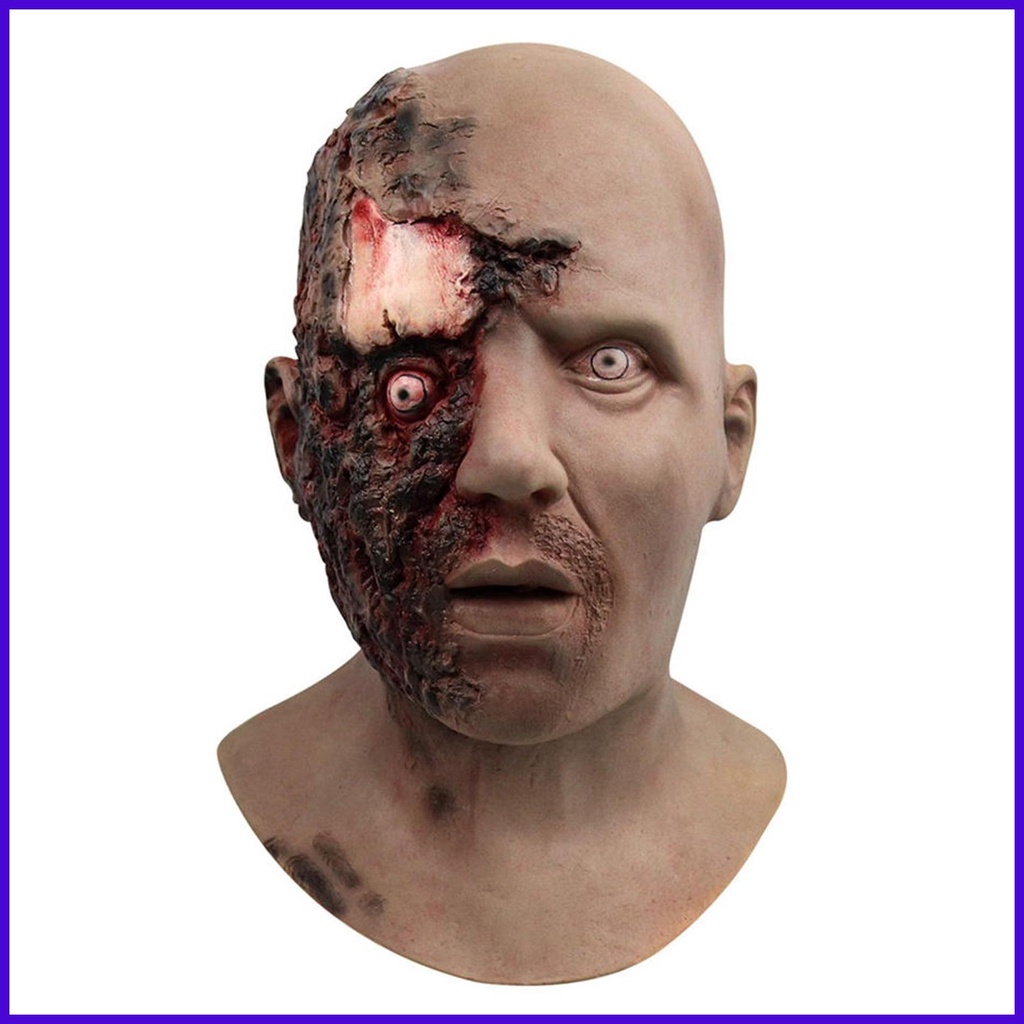 Scary Zombie Headgear Creepy Rotten Face Zombie Masque Full Head Creepy ...