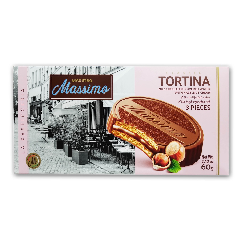 Maestro Massimo Tortina Choco Wafer (3pcs per 60g pack) | Shopee ...