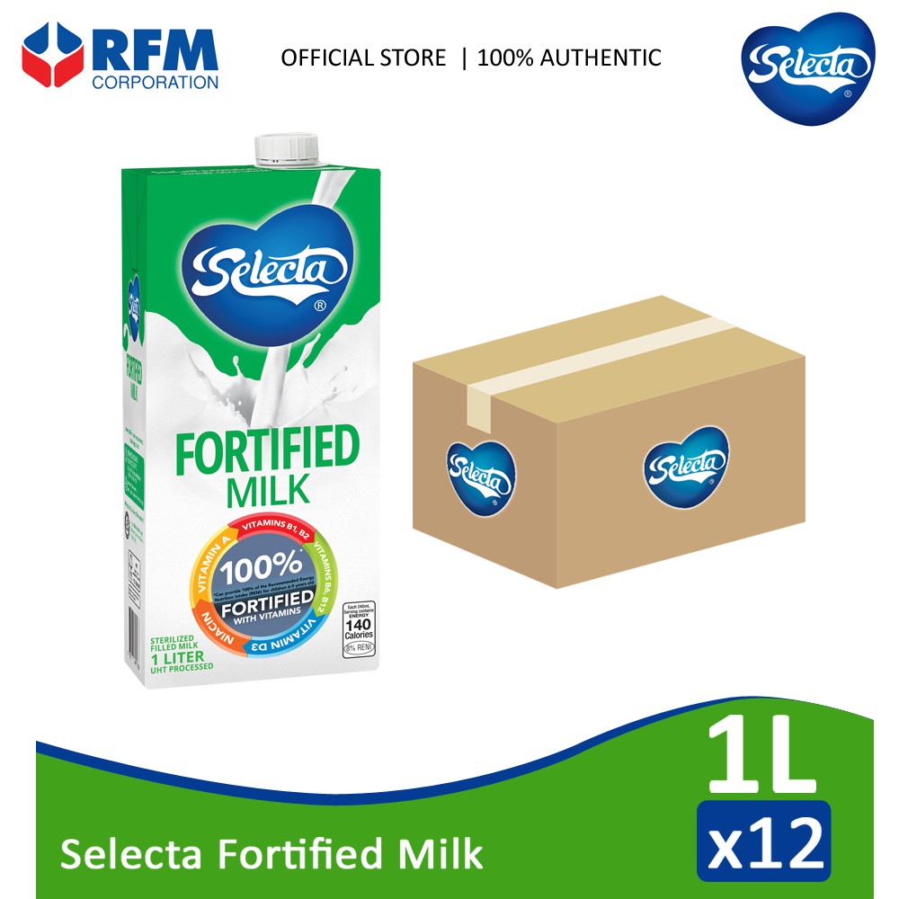 Selecta Fortified Milk 1 Liter - Pack of 12 | Shopee Philippines