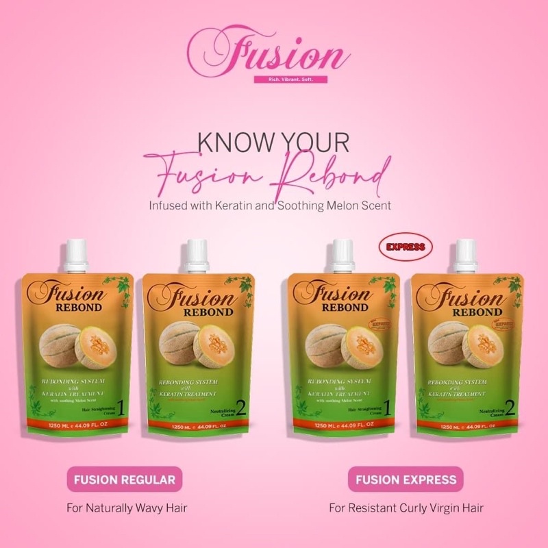 Fusion Rebond Set, Rebonding System with Keratin Treatment 1250mlx2 (#1 ...
