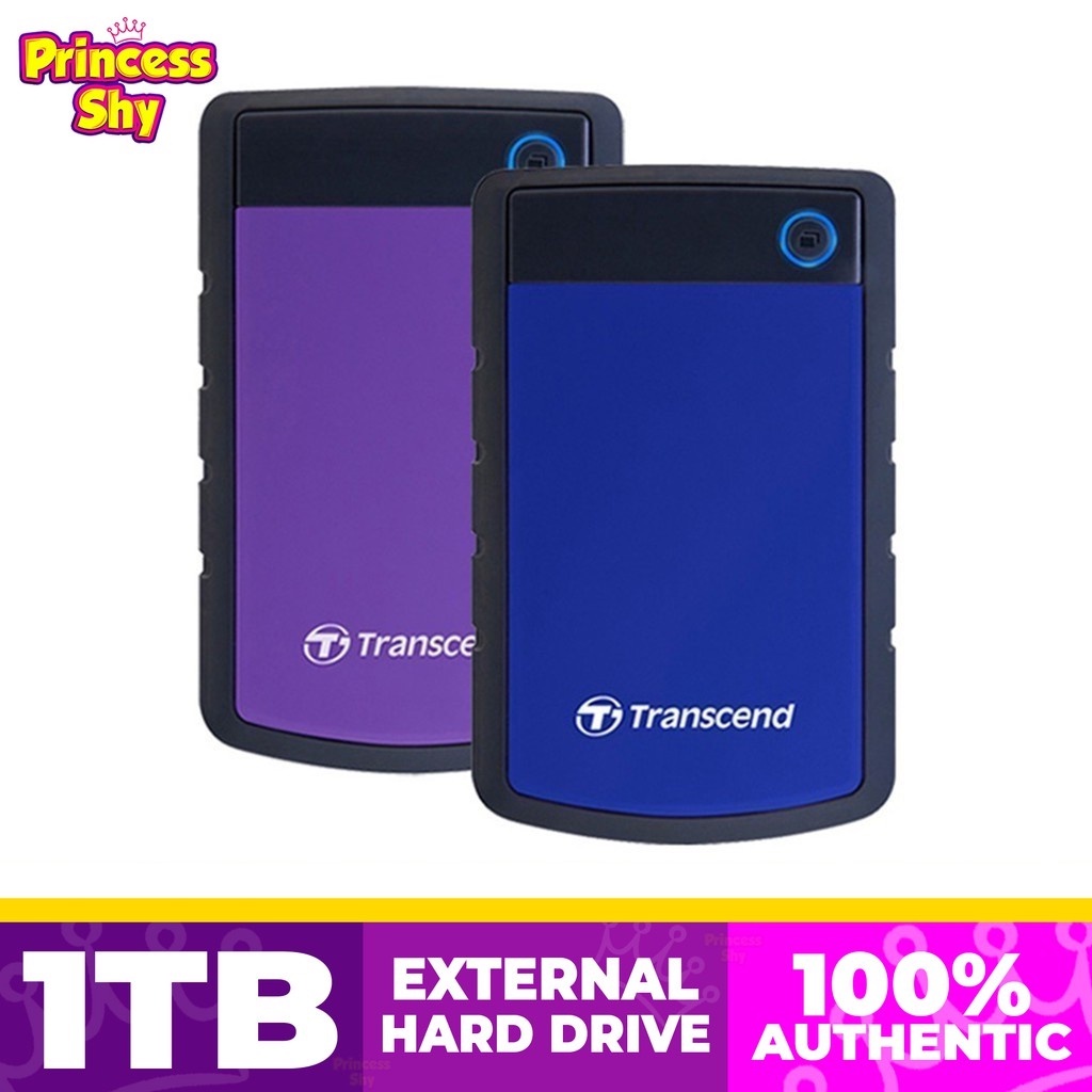 Transcend 1TB StoreJet 25H3 Rugged USB 3.1 External Hard Drive Shock ...