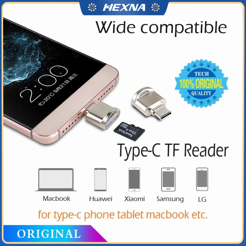 [Hexna] Type C Card Reader Portable USB 3.1 USB-C TF Micro SD OTG ...