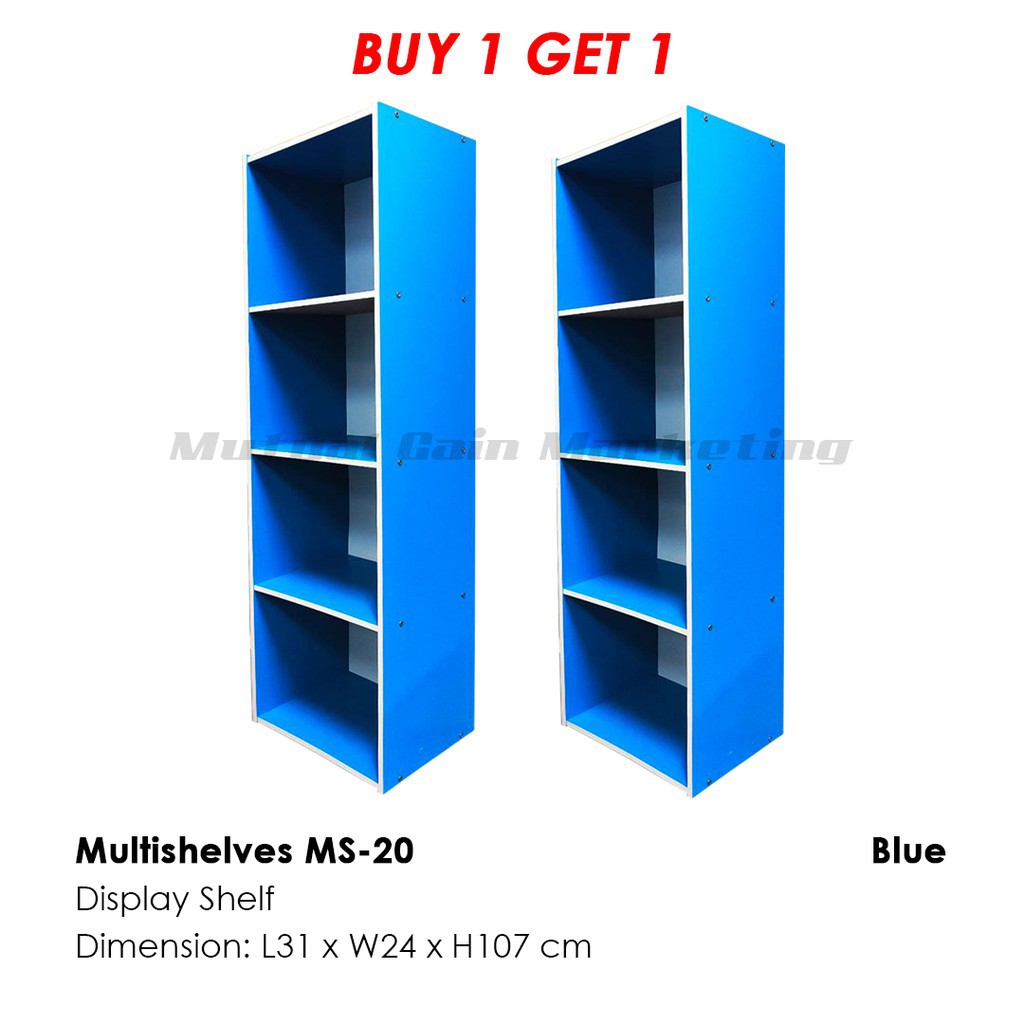 Multishelves MS-20 4-Tier Display Shelf Cabinet Bookshelf Storage ...