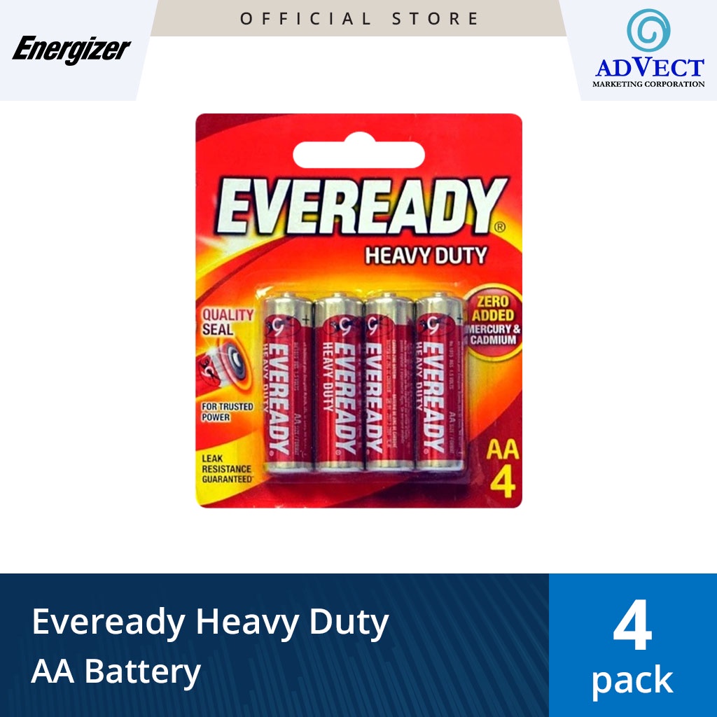 Eveready Heavy Duty AA Red in Blister Battery Pack (4pcs) | Shopee ...
