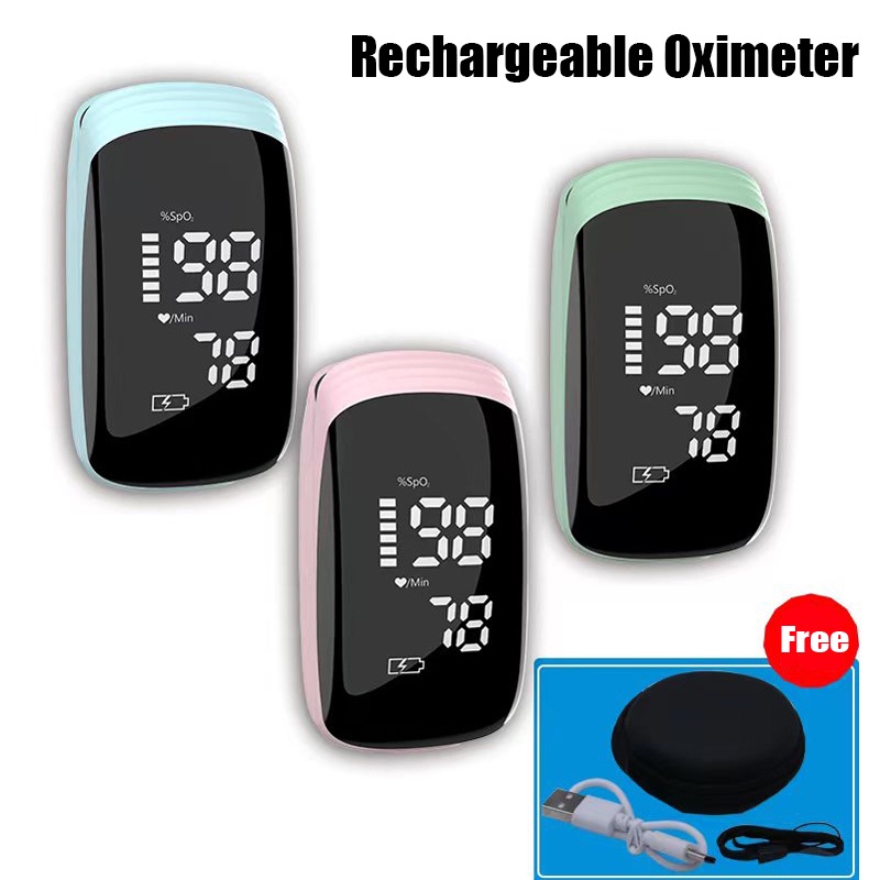 Medical Rechargeable Finger Pulse Oximeter OLED USB Blood Oxygen Heart ...