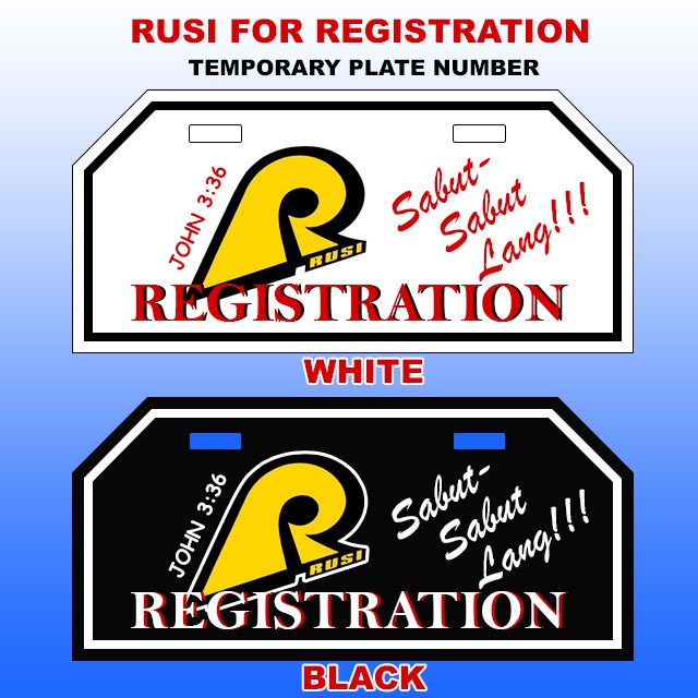 RUSI For Registration Motorcycle Temporary Plate Number | Shopee ...