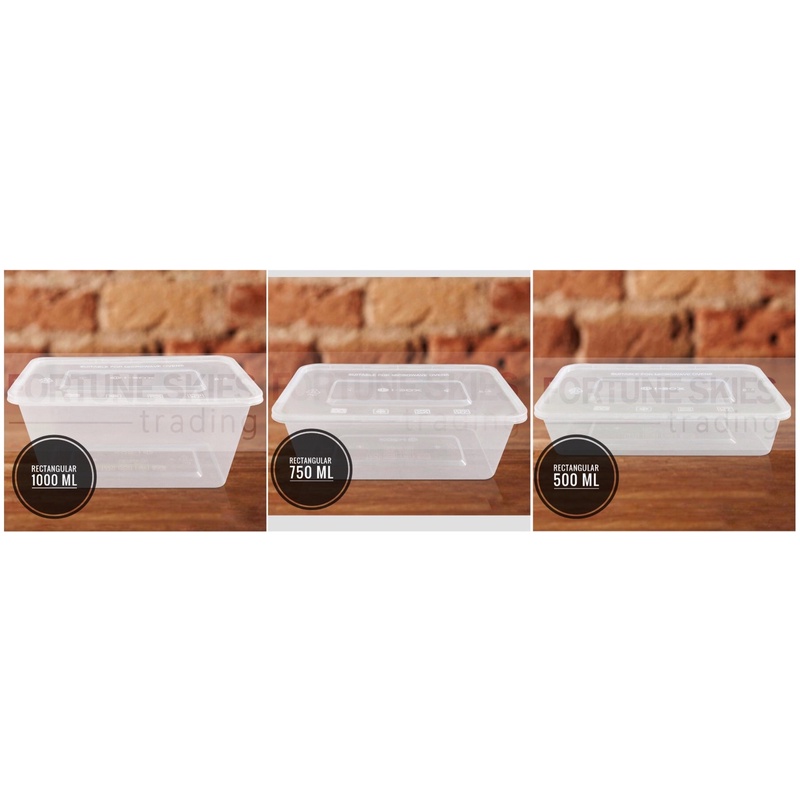 RE500, RE750, RE1000 IBOX Rectangular Microwavable Container - 10pc ...