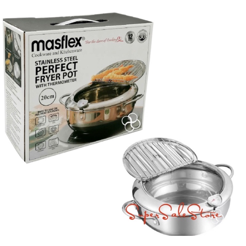 Masflex Stainless Steel Perfect Fryer Pot with Thermometer | Shopee ...