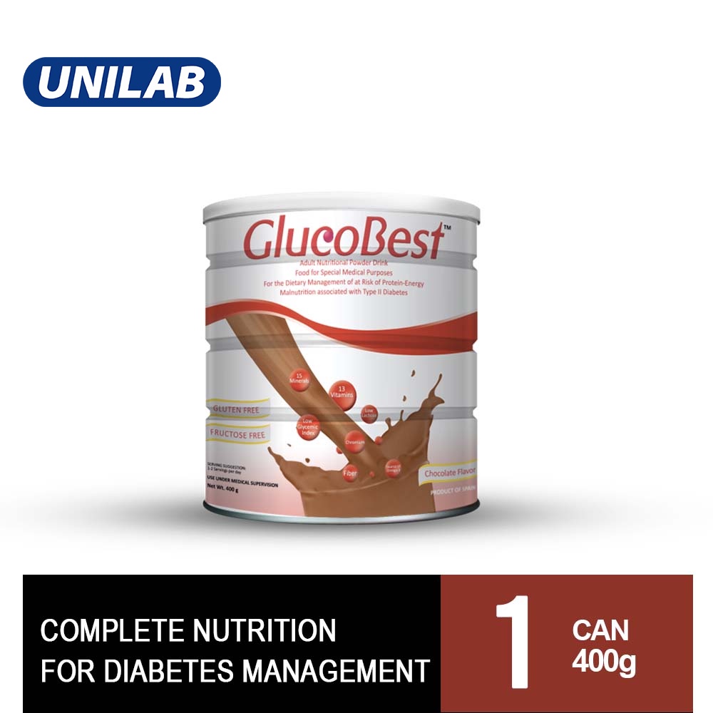 Glucobest Chocolate 400g Can (For Diabetes Nutrition) | Shopee Philippines