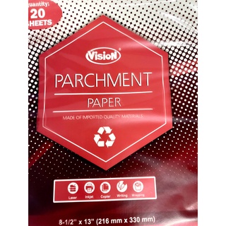 Parchment Paper 20 PCS/PACK Vision Paperlink Brand 8 1/2" x 13" (Long ...