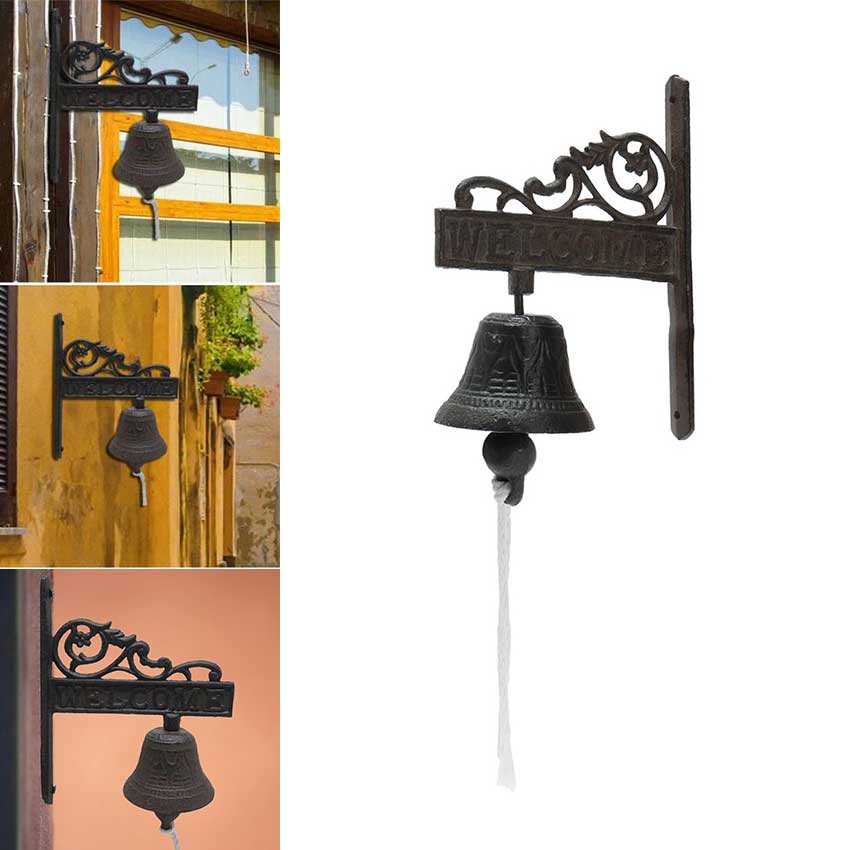 Cast Iron Door Bell Traditional Vintage Metal Wall Mounted Chime ...