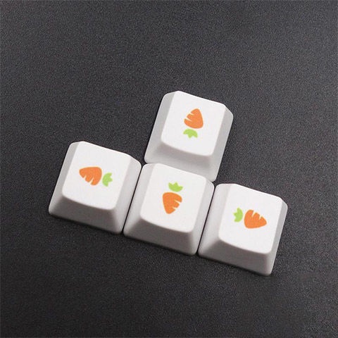 4pcs Carrot Arrow Keys Pbt Dye Sub Oem Profile Cap Keyboard Keycap For ...