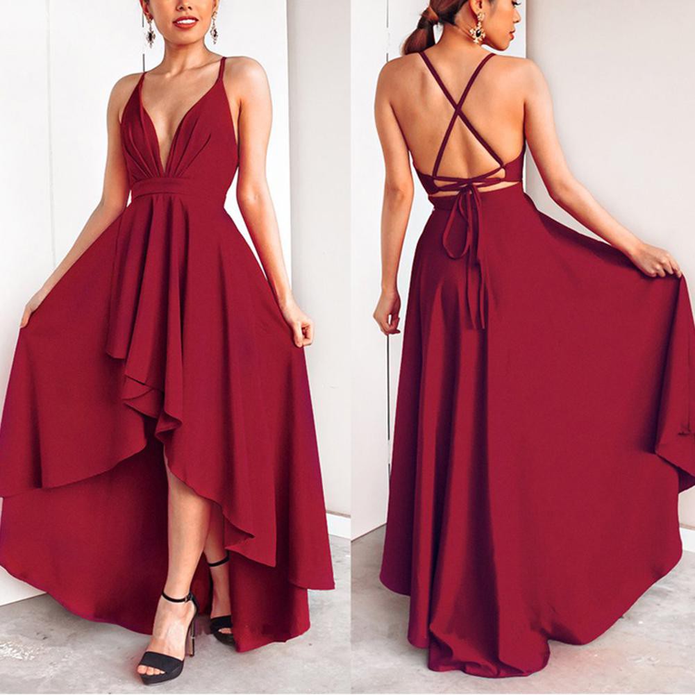 Formal prom dress long red cocktail party ball gown evening | Shopee ...