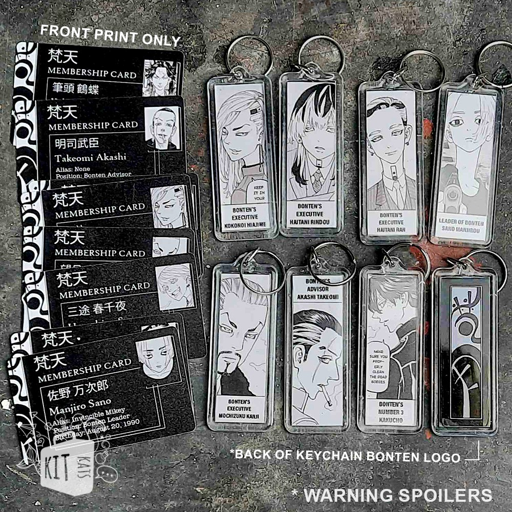 Tokyo Revengers Bonten members photo card and keychain | Shopee Philippines