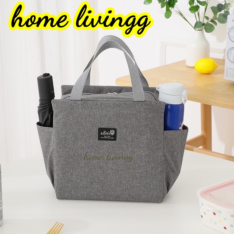  Ready Stock Manila Insulation HOT COLD Lunch Bag Canvas Bags Fresh