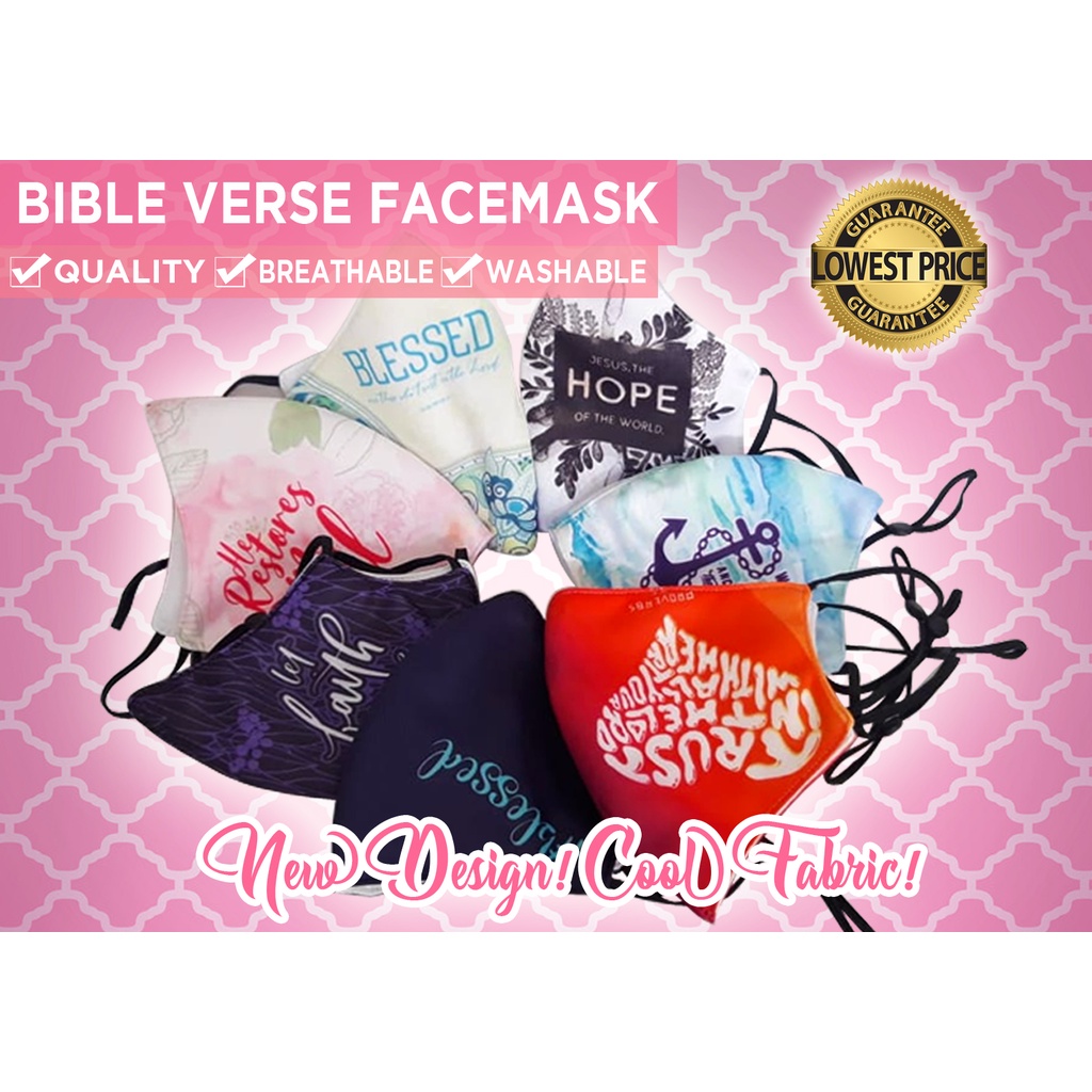 BIBLE VERSE INSPIRATIONAL FACEMASK | Shopee Philippines