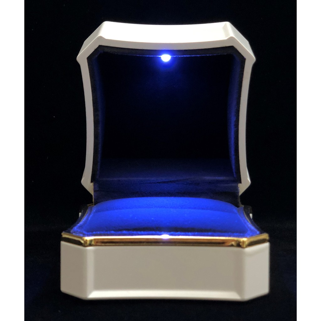 WHITE GLOSSY LED RING BOX (BLUE LIGHT) | Shopee Philippines