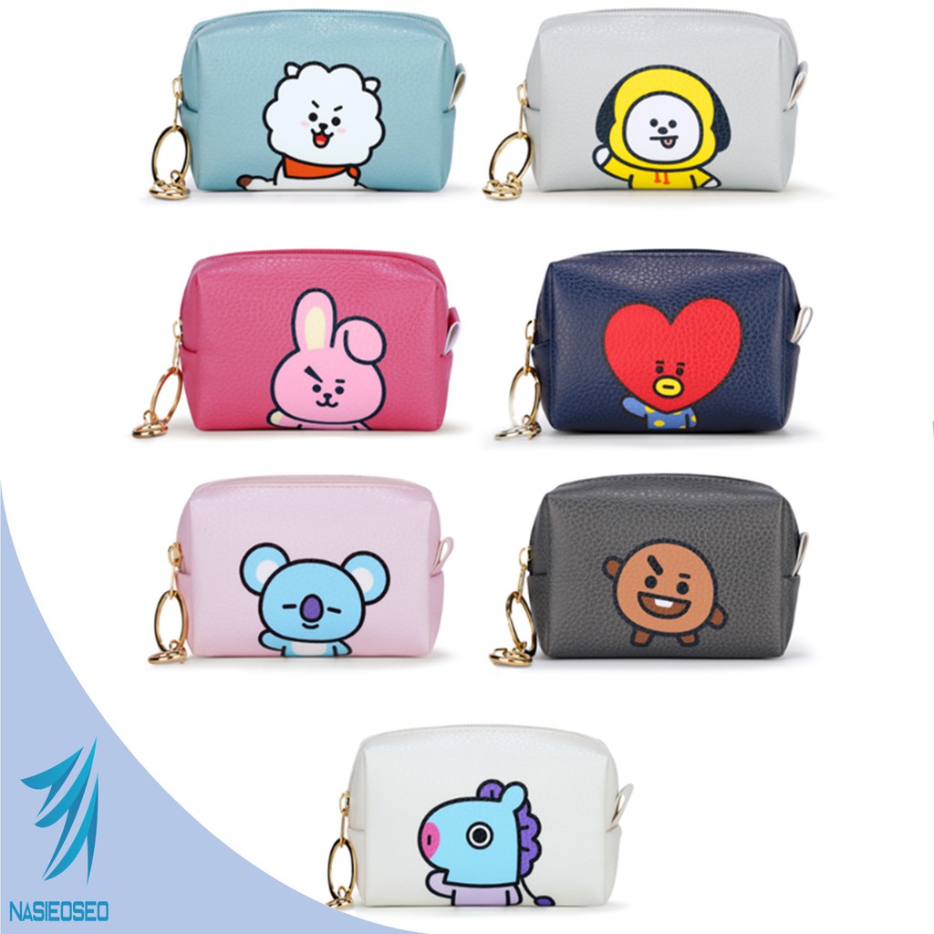 BTS BT21 Official Authentic Product Pu Square Pouch Small | Shopee ...
