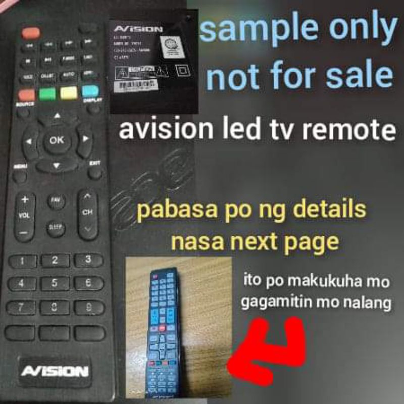 avision led tv remote,100% na gagana sa tv | Shopee Philippines
