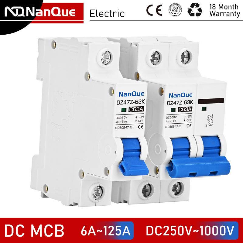 DC Circuit Breaker DC MCB 250V 500V 750V 1000V 1P 2P 3P 4P 16A 32A 50A 100A 125A Protector non ...